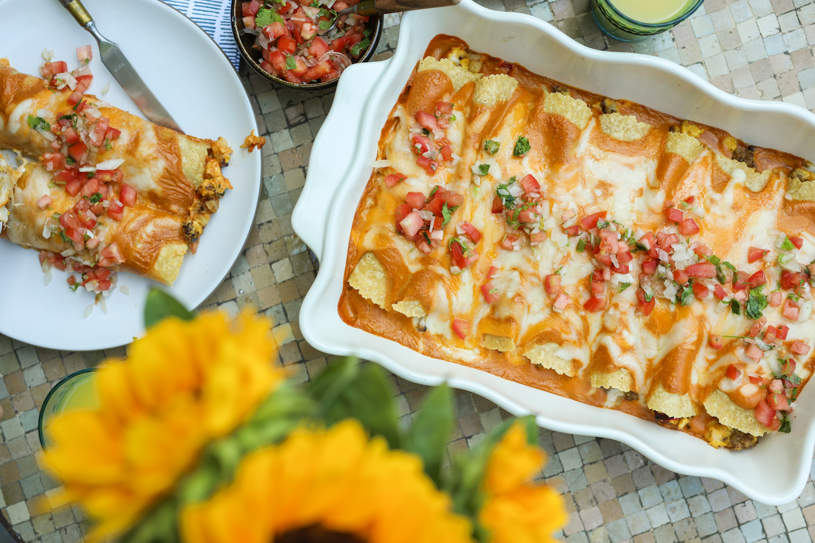 Breakfast Enchiladas in Roasted Red Pepper Sauce Recipe | Mi Rancho ...