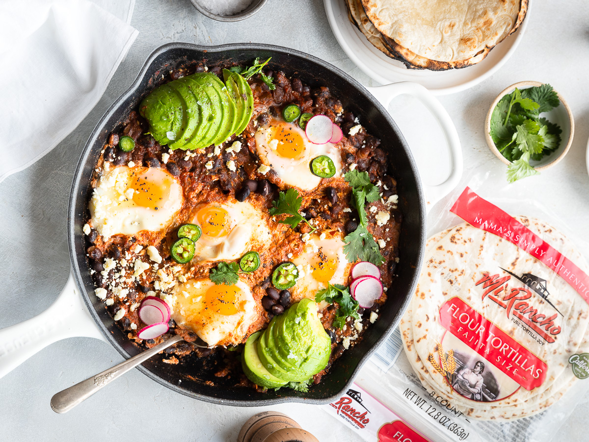 Skillet Huevos Rancheros With Black Beans Recipe | Mi Rancho®: Pure ...